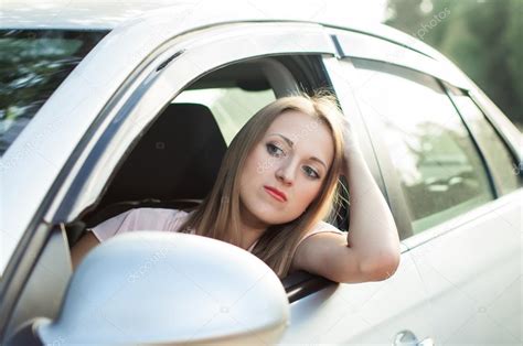 Driver The Girl Got Stuck In Traffic Stock Photo Iliyha