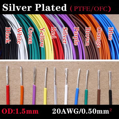 20awg Ptfe Silver Plated Wire Od 1 5mm Insulated H Grandado