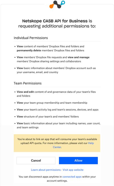 Configure Dropbox For The Next Generation Api Data Protection