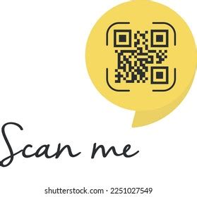 Qr Code Scan Me Speech Bubble Stock Vector Royalty Free