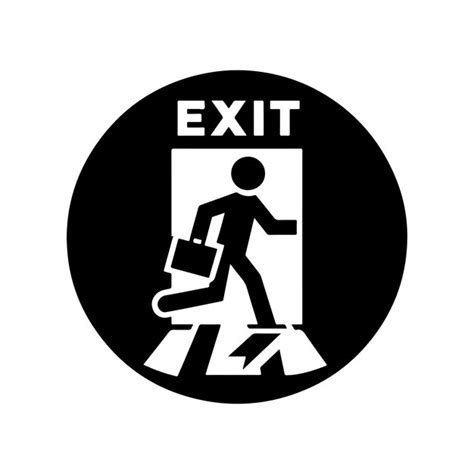 A Black And White Sign That Says Exit On It Premium AI Generated Vector