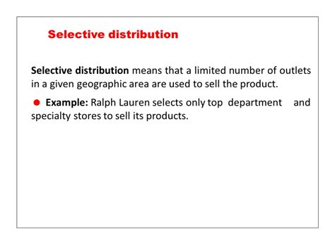 Selective Distribution In Marketing Meaning At Joan Currie Blog