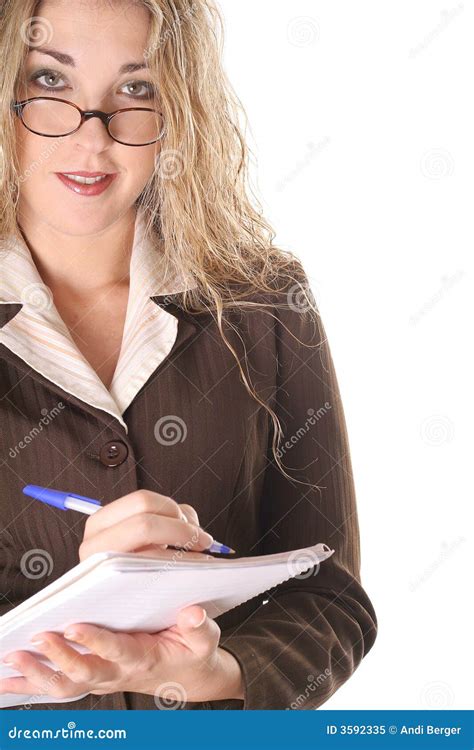 Assistant Taking Notes Stock Image Image Of Glasses People 3592335