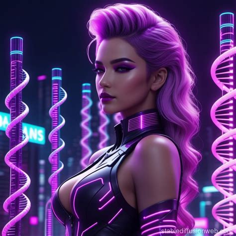 Depiction Of A DNA Strand Stable Diffusion Online