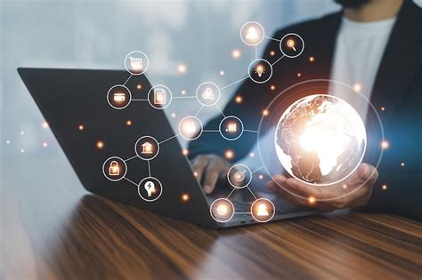 Premium Photo Global Solution Concept Hand Touch On World Global Solution Business Management