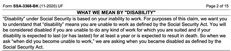 Form Ssa 3368 A Guide To Your Disability Report