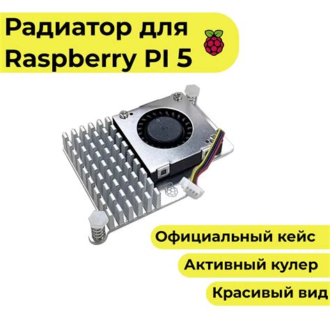 Активный кулер радиатор охлаждения для Raspberry Pi 5 кейс чехол