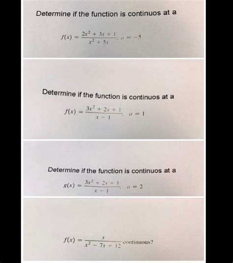 solved determine if the function is continuos at a 2x2 3r