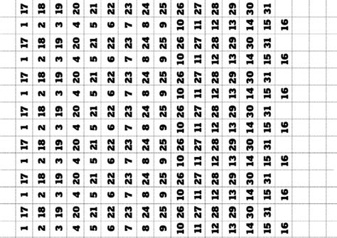 dates grid pdf
