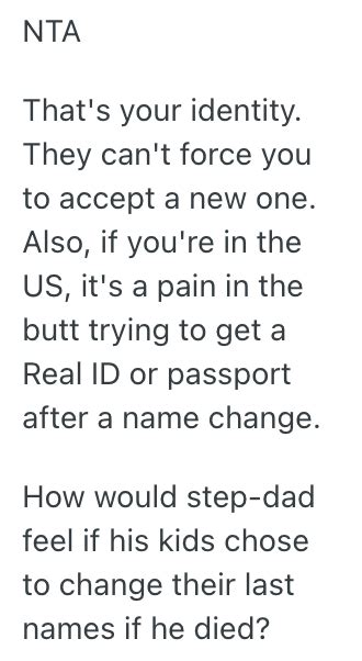 This Teenagers Mom Wants Him To Take On His Stepdads Last Name But
