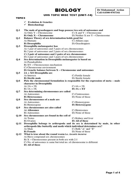 14 Unit 14 Pdf Sex Dominance Genetics