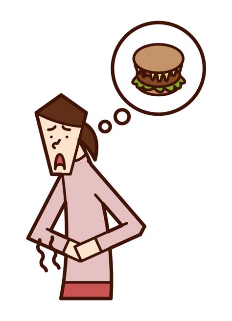 배고픈 사람들 여성의 그림 무료 일러스트 소재집 Kukukeke