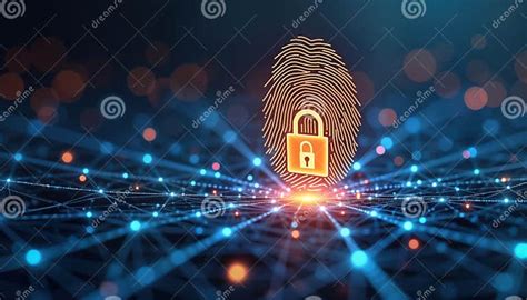 abstract illustration shows digital fingerprint security secure