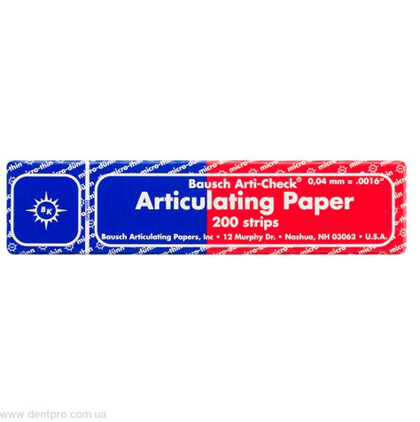 Артикуляционная бумага Бауш BK 80 (Bausсh Articulating Paper BK 80 ...