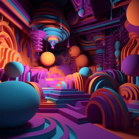 Premium Ai Image A Close Up Of A Room With A Lot Of Different Colored Objects Generative Ai