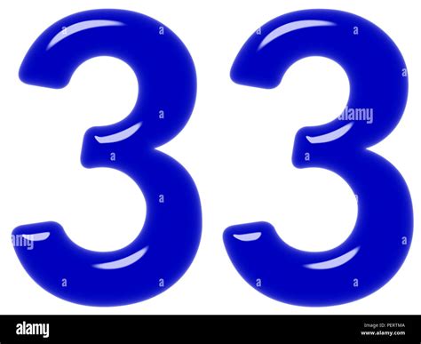 Numeral 33 Thirty Three Isolated On White Background 3d Render Stock
