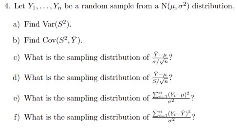 Solved Let Y dots Yn be a random sample from a N μ σ Chegg