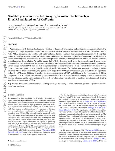 pdf scalable precision wide field imaging in radio interferometry ii
