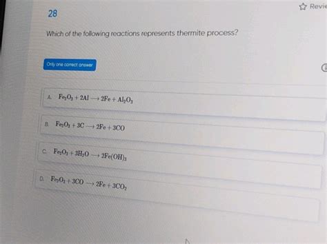 28 Revie Which of the following reactions | StudyX