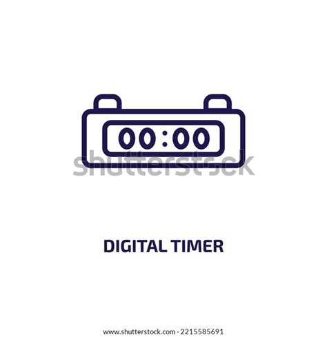 Digital Timer Icon Education Collection Thin Stock Vector Royalty Free