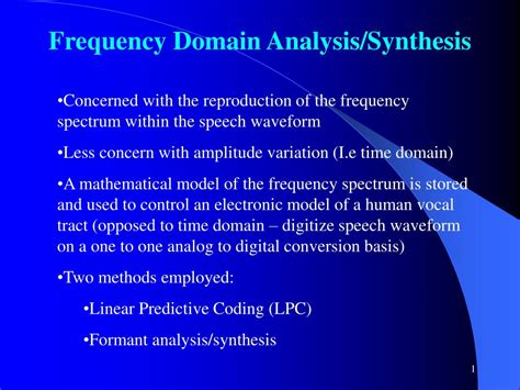 Ppt Frequency Domain Analysissynthesis Powerpoint Presentation Free