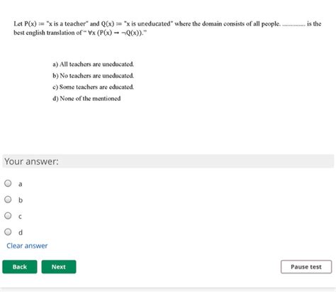 Solved Let P X X Is A Teacher And Q X X Is Chegg Com