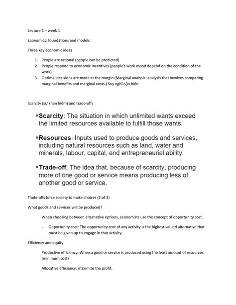 Lecture 1 Hope It Can Help You Lecture 1 Week 1 Economics Foundations And Models Three