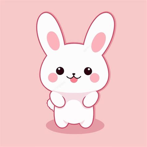 Premium Vector A Cartoon Bunny With A Pink Background