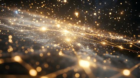 Stellar Background With Luminous Stars And Glowing Connections Stock
