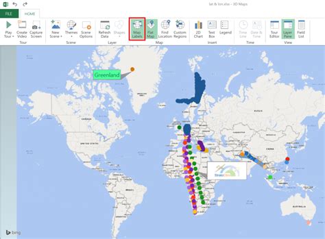 how to make a map in excel with latitude and longitude co ordinates