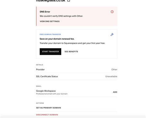DNS Error Domains Squarespace Forum