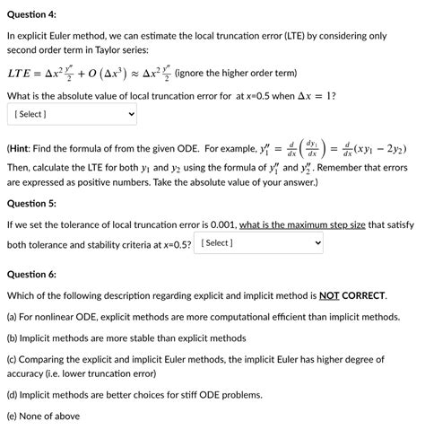 Solved Consider The System Of Ode With Initial Values Dyı