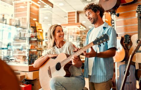Premium Photo In A Musical Instrument Store