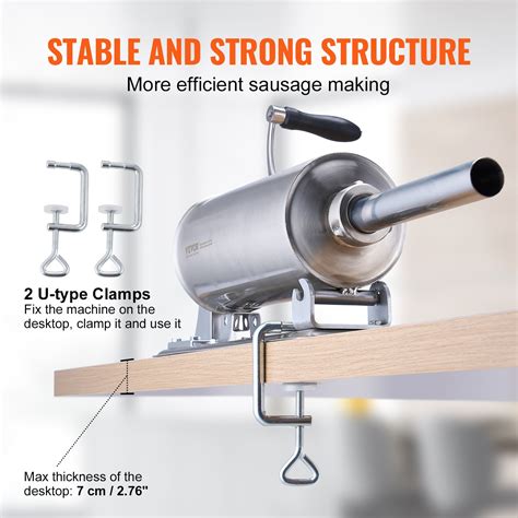 Vevor Manual Sausage Stuffer 25l Horizontal Sausage Machine 201