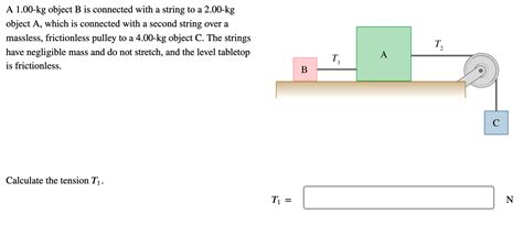 solved a 1 00 kg object b is connected with a string to a