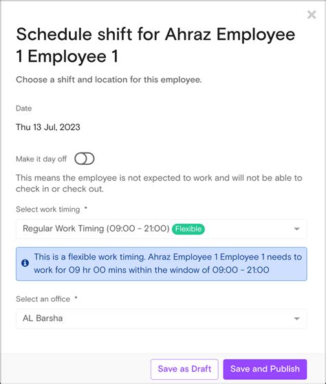 Setting Up Flexible Work Timing English