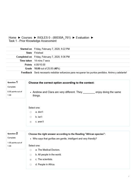 Task 1 Prior Knowledge Assessment Pdf