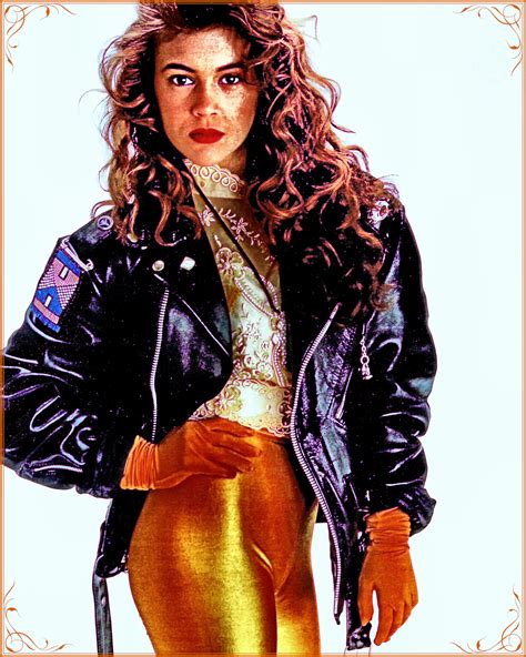 Alyssa Milano Black Leather Jacket Gold Pants Alyssa Milano Hot