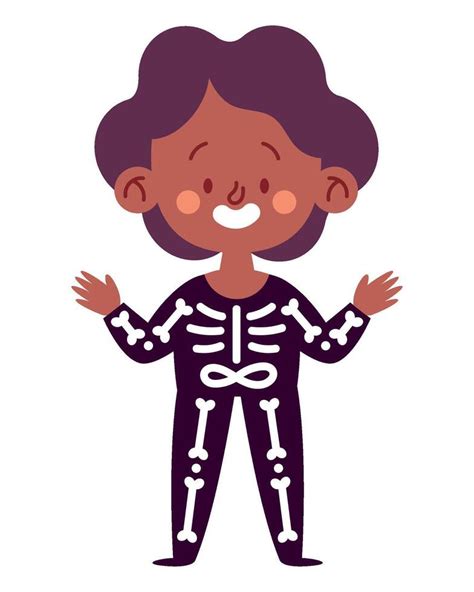 A Cartoon Skeleton Girl In A Skeleton Costume 49472377 Vector Art At