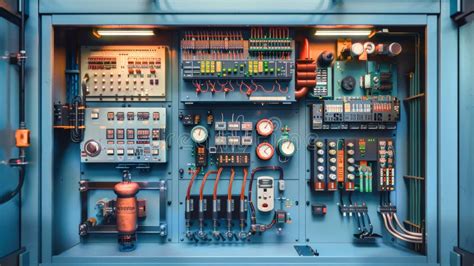 The Control Panel Showcases A Complex Arrangement Of Electrical
