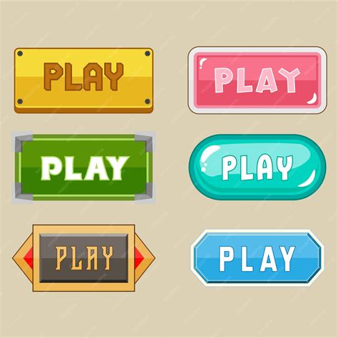 premium vector play button game set