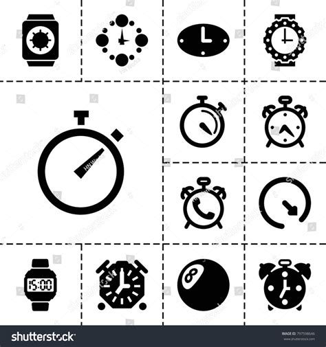 Timer Icons Set Editable Filled Stock Vector Royalty Free Shutterstock