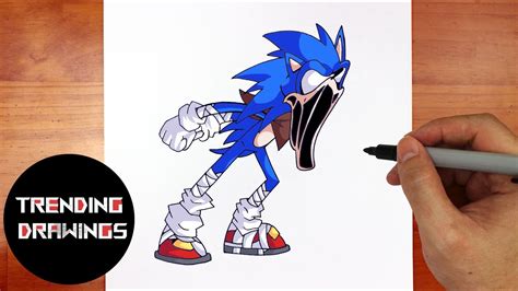 How To Draw FNF MOD Character Corrupted Pibby Sonic Easy Step By Step