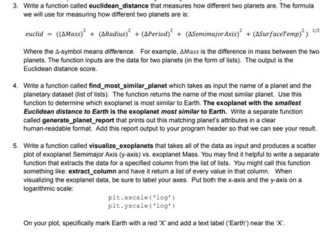 Solved Write A Function Called Euclidean Distance That Chegg