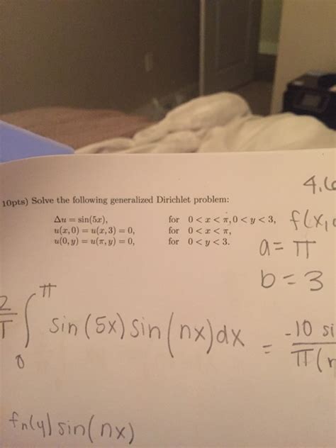 Solved Solve The Following Generalized Dirichlet Problem
