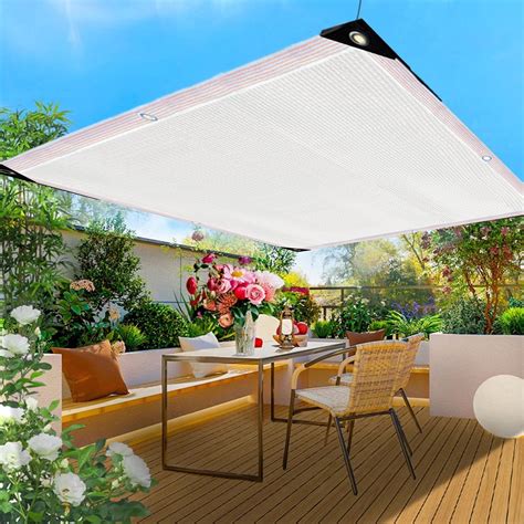 6 5 X 6 5 Ft White Rectangle Sun Shade Sail Shade Cloth Canopy With