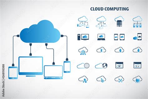 Cloud Computing Devices Connected To The Cloud Eps10 Vector Stock Vector Adobe Stock
