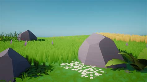 3d Model Low Poly Cartoon Grass And Plants For Unity And Unreal Engine
