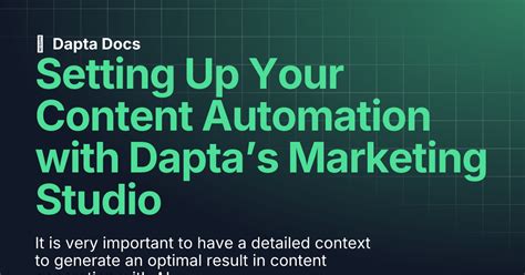 Setting Up Your Content Automation With Daptas Marketing Studio