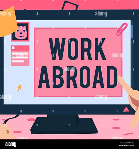 Écriture Affichage De Texte Travail à Létranger Photo Conceptuelle Immergée Dans Un